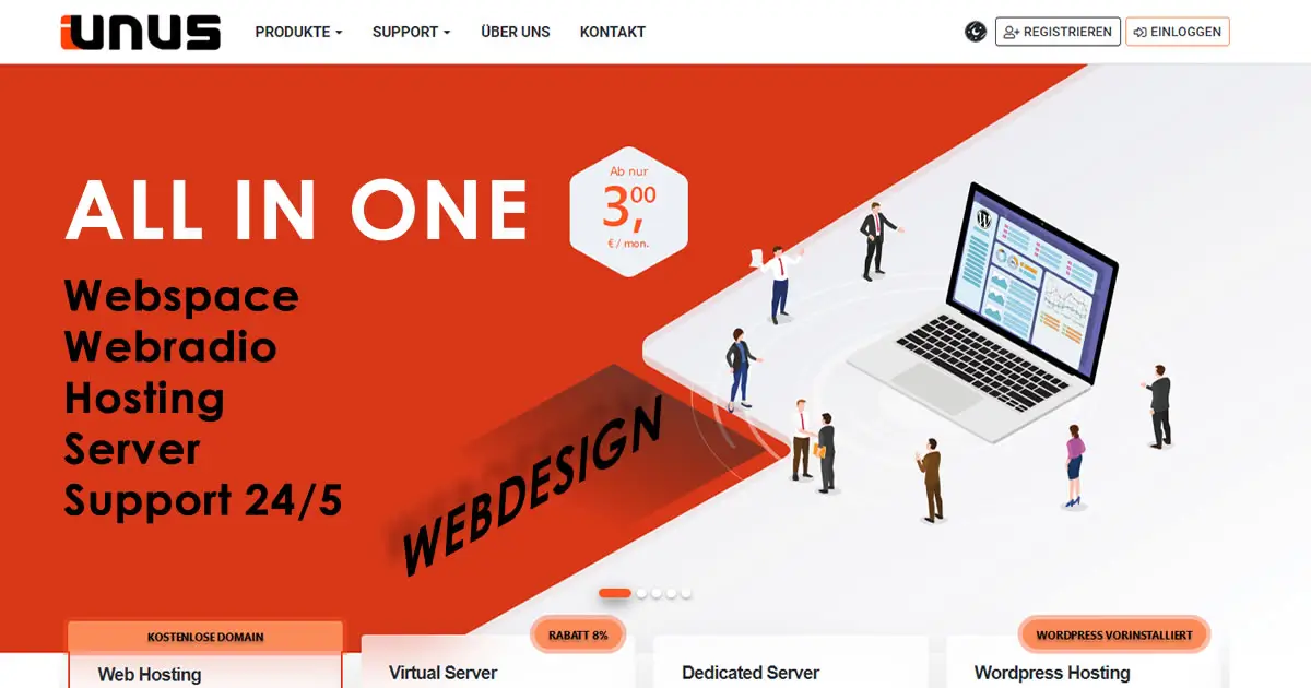 Iunus Hosting Webspace WordPress Drupal VPS Emails